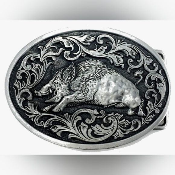 Accessories | Wild Boar Belt Buckle Approx 375 Inch Wide Fits 15 Belt ...